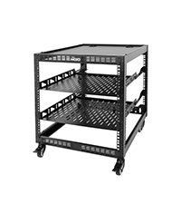 Tecmojo 20U Open Frame Server & AV Rack, 4-Post Mobile Network Rack with Casters, 2x 1U Shelves ...