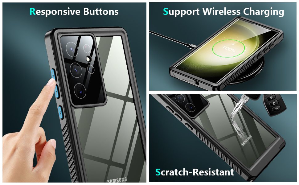 Amazon.com: SPIDERCASE Designed for Samsung Galaxy S23 Ultra Case Waterproof,Built-in Screen ...