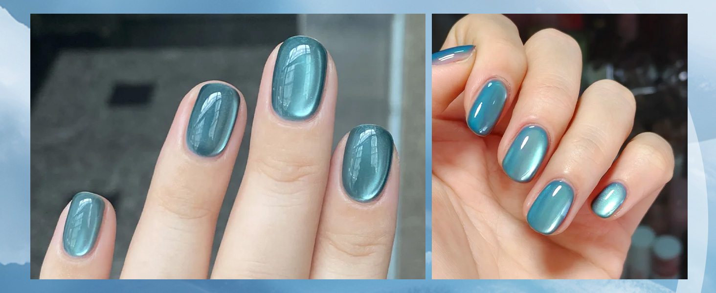 Amazon.com: BORN PRETTY Magnetic Gel Nail Polish Blue Water Light Cat Magnetic Eye Gel Jelly ...