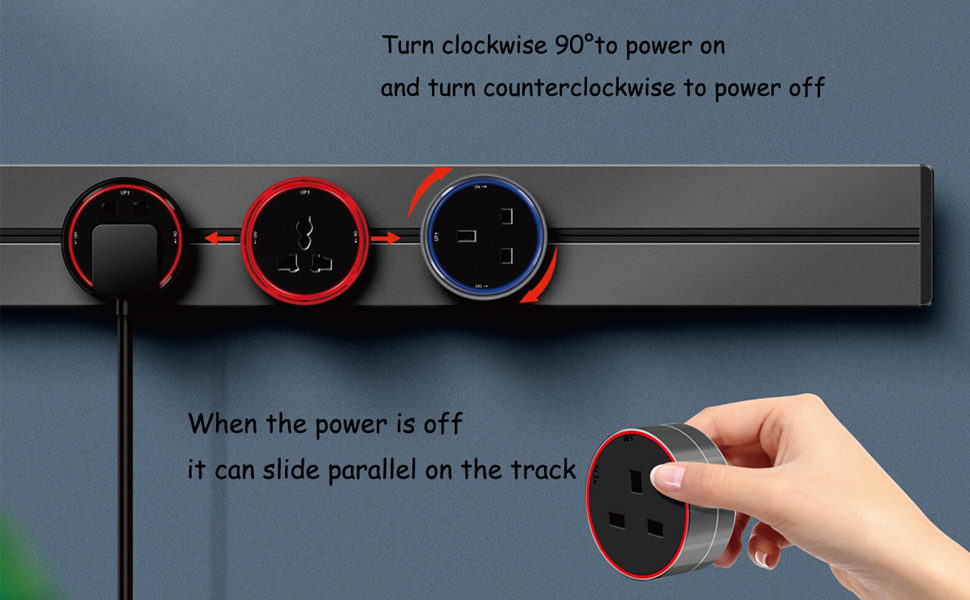 Amazon.com: Wall Mount Power Strip with Removable Outlet Adapter,Power Track Home Appliances ...