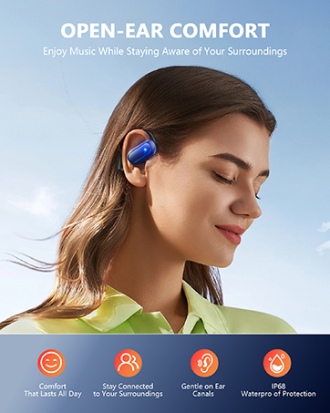 Amazon.com: WEIBEIQI Open Ear Bluetooth 5.4 Headphones, Wireless ...