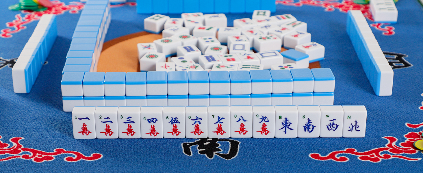Amazon.com: GUSTARIA Chinese Mahjong Tiles Set, Mahjong Game Set with 146 Numbered Large Size ...