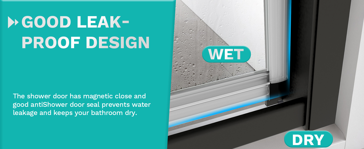 DOPERFE 38-42"x71"Piovt Swing Glass Shower Door,Pivot Frame Sliding Shower Door with 1/4" Clear ...