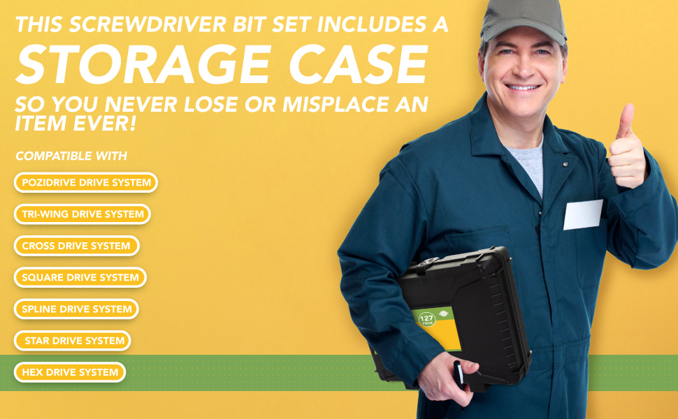 BLOSTM 127 Piece Magnetic Screwdriver Bit Set - Chrome Vanadium Steel Security Bit Set, Magnetic ...