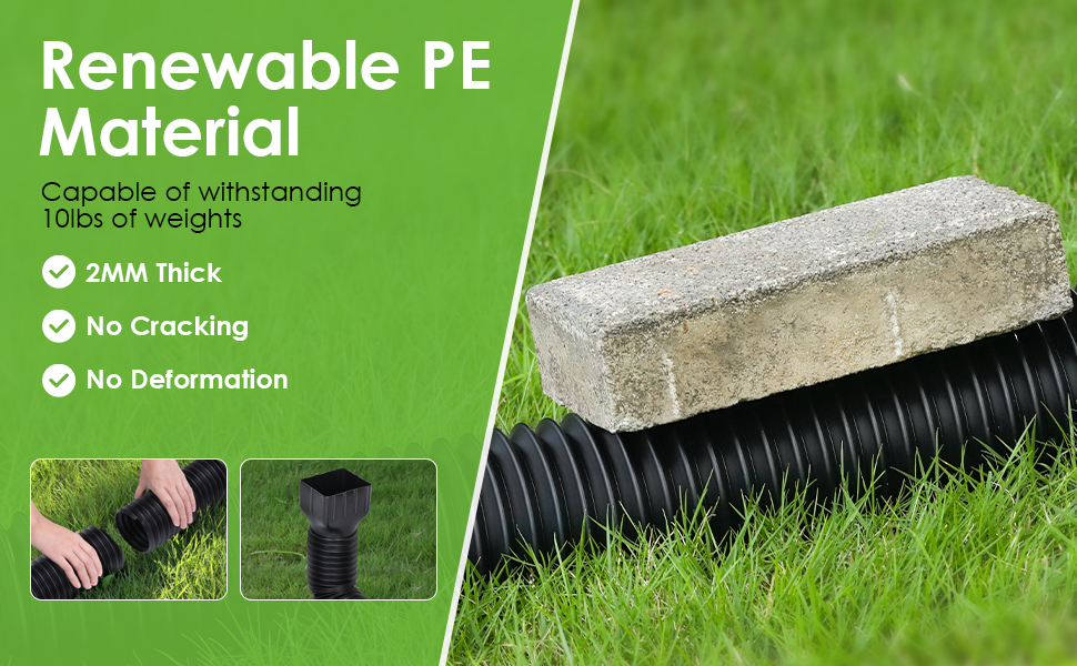 Aoresac 2 Pack Rain Gutter Downspout Extensions, Down Spout Drain ...