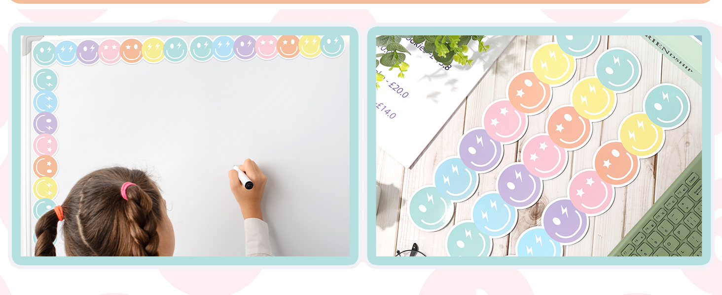 Amazon.com: Whaline 24Pcs Preppy Happy Face Magnetic Bulletin Board ...