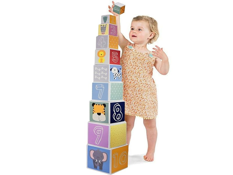 The Magic Toy Shop Kids Baby Nesting & Stacking Colourful Blocks Set ...
