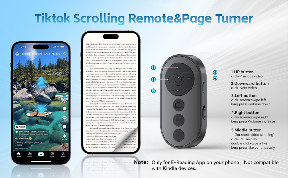 Amazon.com : VYVIYON Wireless Camera Remote with Zoom/Camera Switch for Photo and Vlogging ...