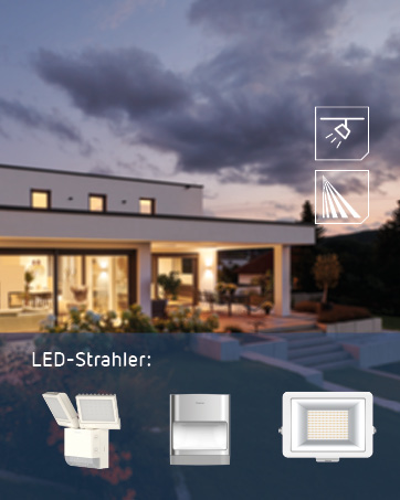 Theben 1020922 theLeda S10 BK I LED-Strahler mit integriertem Bewegungsmelder I LED-Beleuchtung ...