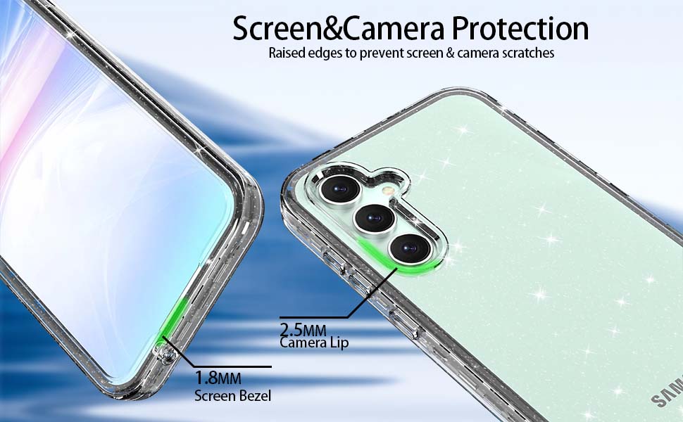 Amazon.com: ACKETBOX for Samsung Galaxy S23 FE Case,Glitter Clear Case S23 FE,Shockproof Bumper ...