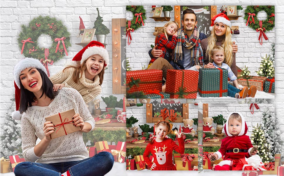 Amazon.com : Allenjoy Christmas Photography Backdrop Winter Indoor Hot ...