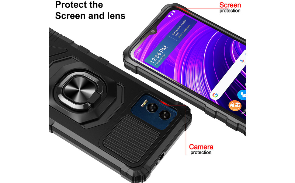 Amazon.com: for Blu View Speed 5G B1550VL Case with Screen Protector,Dual Layer Hybrid Heavy ...