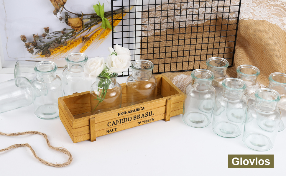 Amazon.de: Glovios Mini Vase Set 12 Stück Kleine Glasvasen Tischdeko 10,3cm hoch für Hochzeit ...