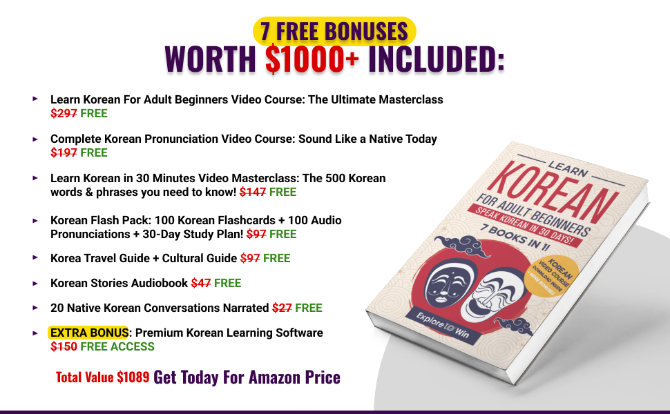 Learn Korean for Adult Beginners: 7 Books in 1: Speak Korean In 30 Days ...