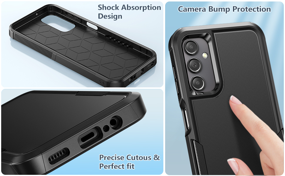 punbor Case for Samsung Galaxy A14 4G/5G: 360 Full Protection Shockproof Phone Cover Premium ...