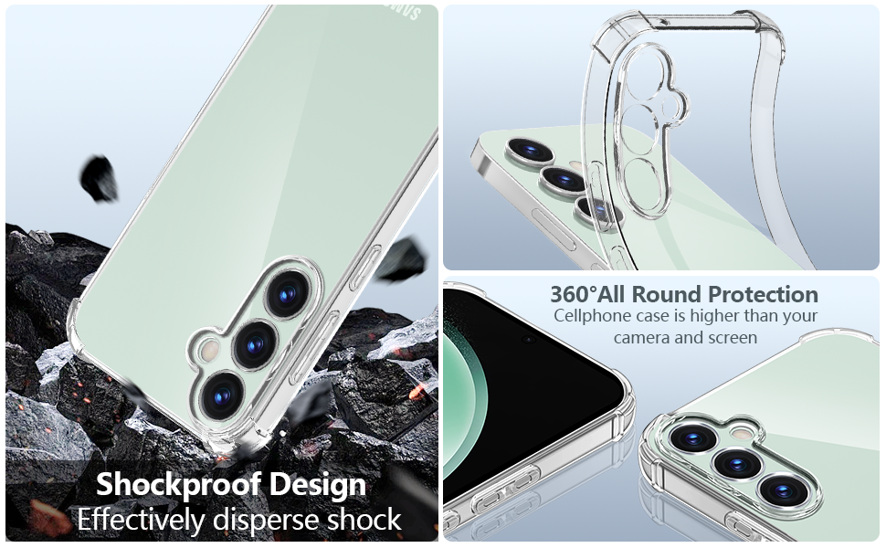 YisrLery 3 in 1 Camera Cover Compatible with Samsung Galaxy S23 FE 5G Case and 2 Pack Tempered ...