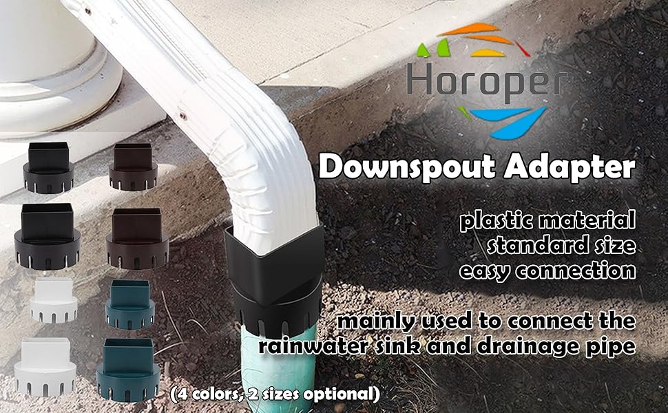 Horoper Plastic Downspout Adapter, Downpipe Adapter, Downpipe Adapter ...