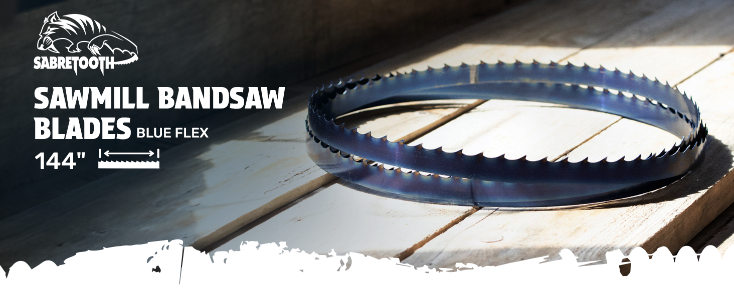 SabreTooth Blue Flex 144" Sawmill Bandsaw Blades 10 Pack - High-Perfomance Portable Sawmill ...