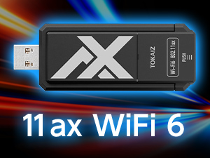 Amazon | TOKAIZ 無線lan 子機 wifi6 usb 無線LANアダプター AX1800 高速 1201Mbps + 574Mbps 小型 受信機 デュアルバンド 2.4GHz ...