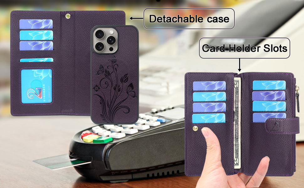 Amazon.com: Lacass Compatible with MagSafe Case Wallet for iPhone 15 Pro Max 6.7 inch,2 in 1 ...