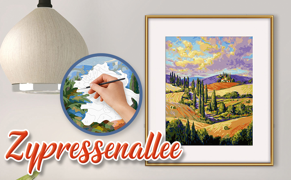 Schipper 609240911 Malen nach Zahlen – Zypressenallee - Bilder malen für Erwachsene, inklusive ...