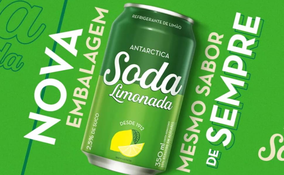 Antártica Refrigerante Soda Limonada Lata 350Ml : Amazon.com.br: Alimentos e Bebidas