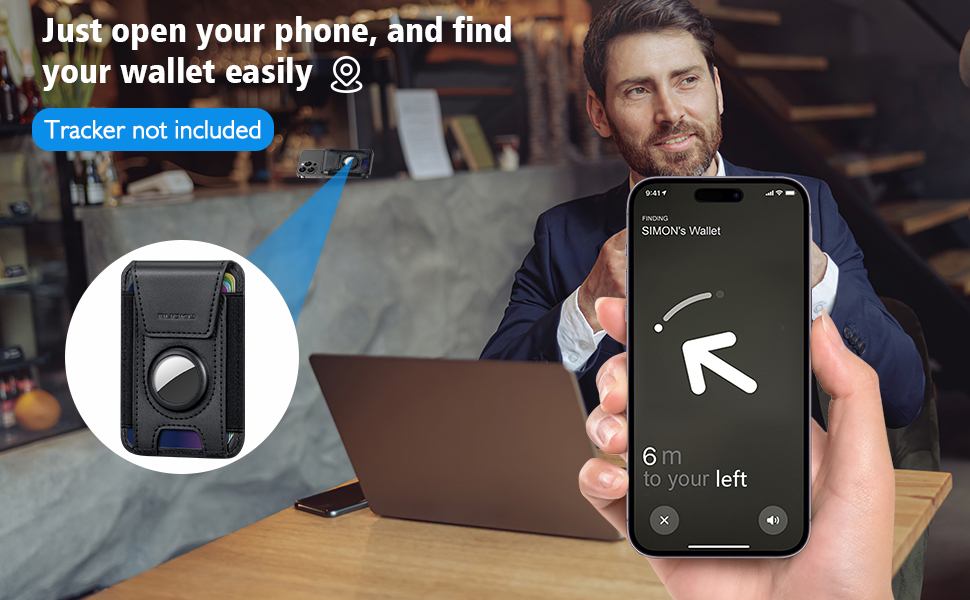 Amazon.com: nuoku Magnetic Phone Wallet, Compatible with Magsafe Wallet for Airtag Holder, Max ...