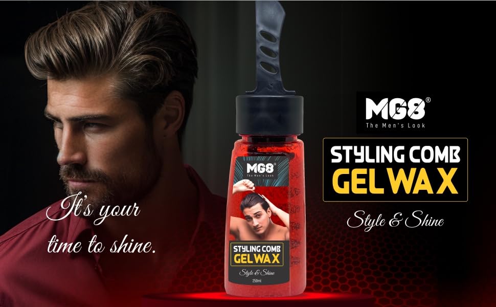 Buy MG8 Hair Styling Comb Gel Aqua Wax For Strong Hold & Give A Styling & Shiny Finish For A ...