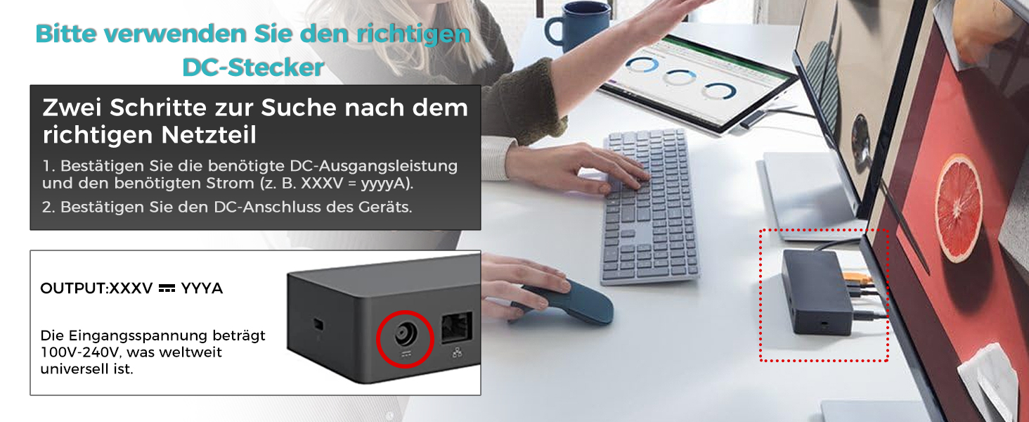 KFD Netzteil DC 15V 6A Netzadapter Ladegerät für Micorsoft Surface Pro 4 5 6 7 8 Book Laptop ...