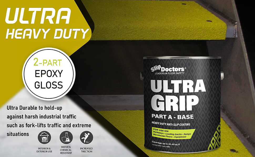 Ultra Grip Extra High Traction (Regular, Dark Gray) Non-Skid Paint for Industrial Surfaces ...