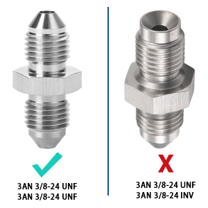 Amazon.com: Cotonlake 3AN Male to AN3 (3/8-24 UNF) Male Inverted Flare Stainless Steel Brake ...