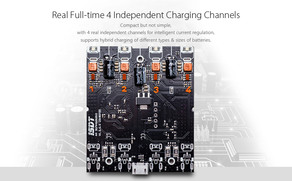 Amazon.com: ISDT A4 Air 4-Bay AAA Battery Charger 18W AA Smart Battery Charger USB Input ...