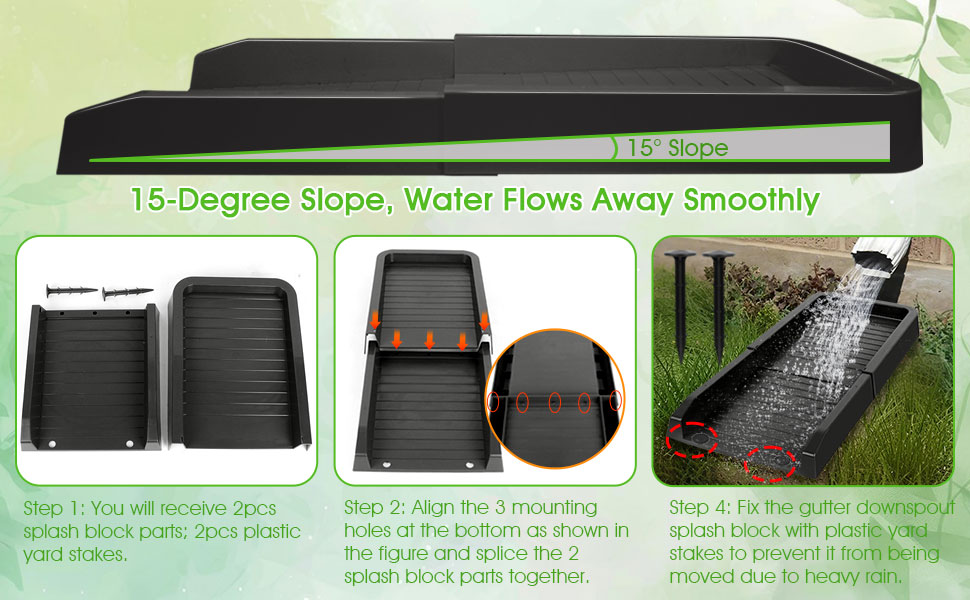 Amazon.com : NamcheBarwa 2 Pack Downspout Splash Block,Gutter Splash ...