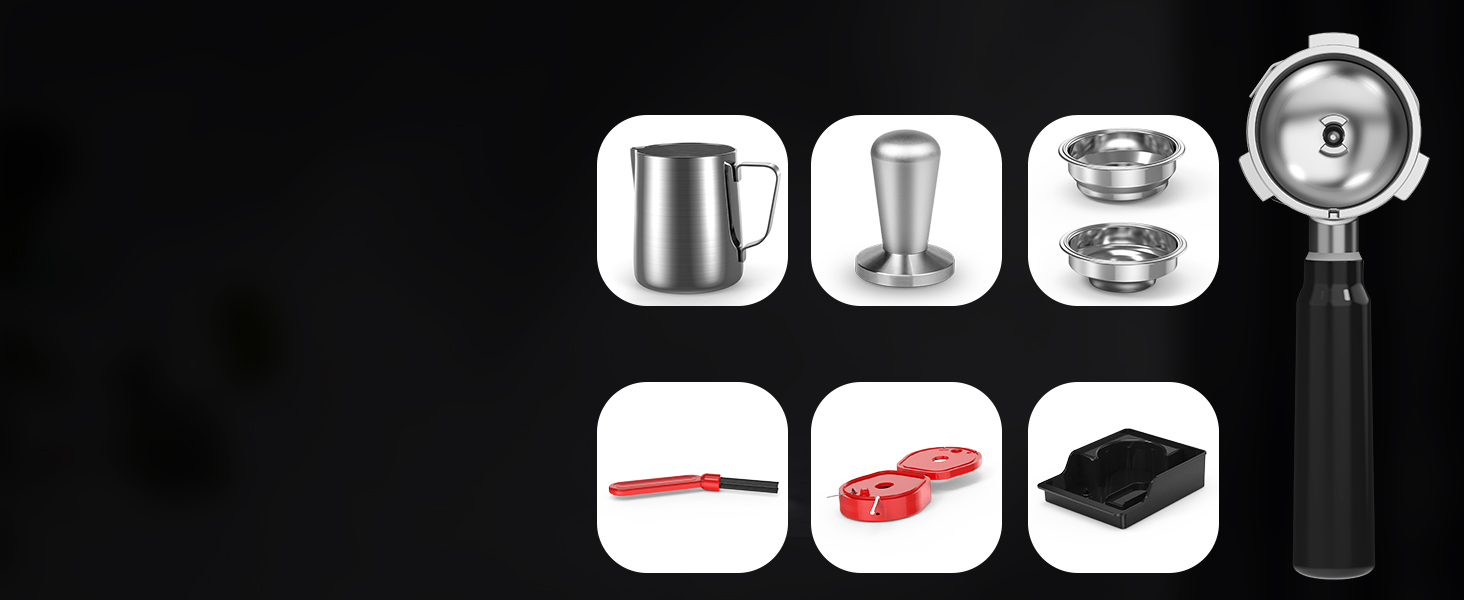 Amazon.com: Joy Pebble Espresso Machine,15 Bar Professional Espresso Maker with Coffee Bean ...