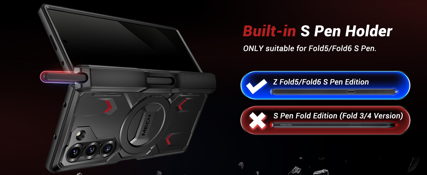 Amazon.com: TONGATE Magnetic for Z Fold 6 Case, [with S Pen Holder & Privacy Screen Protector ...