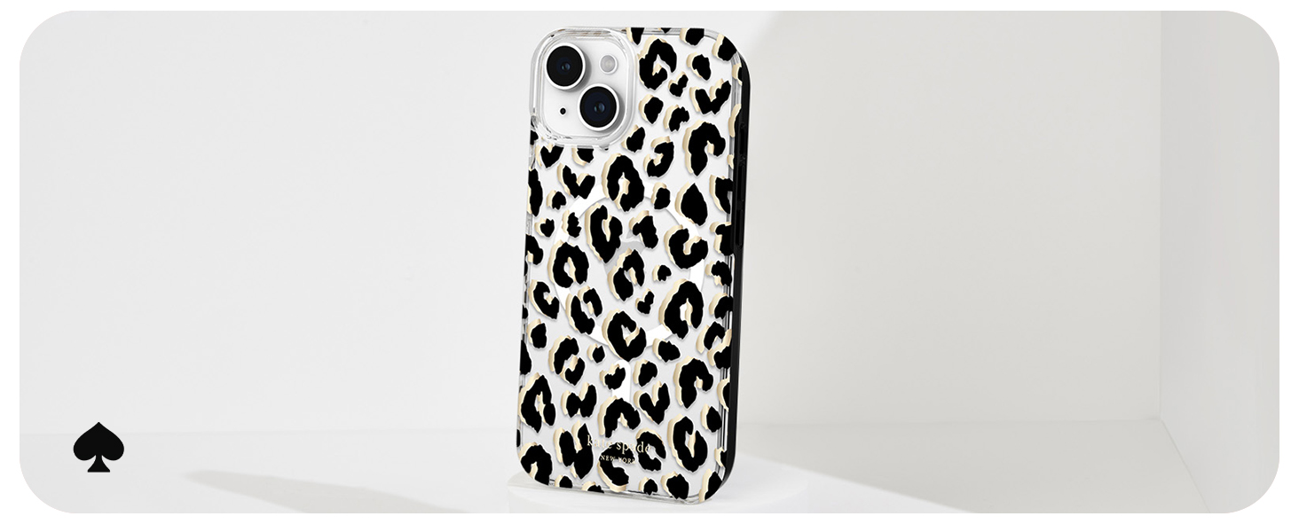 Amazon.com: kate spade new york iPhone 15 Plus Case, Compatible with MagSafe - City Leopard ...