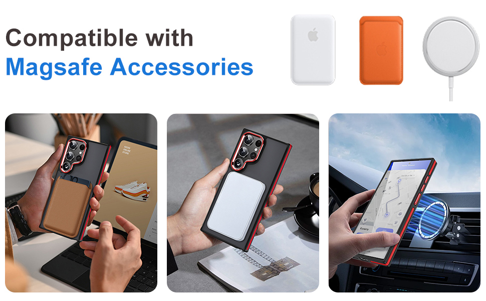 Amazon.com: MALEWOLF Magnetic for Samsung Galaxy S22 Ultra Case with 3 Stand Ways, [Invisible ...