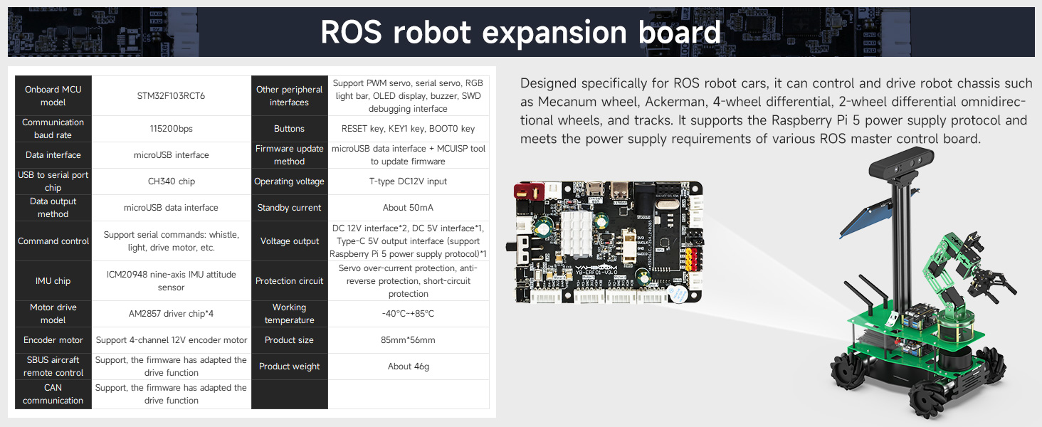 Amazon.com: Yahboom ROS Robotic Kit for Jetson Orin Nano 16GB with 6DOF ...