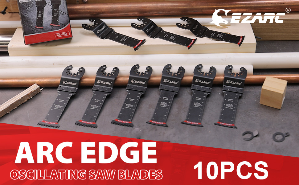 EZARC Oscillating Saw Blades - 10 PCS Extra-Long Reach Arc Edge Multitool with Japanese Teeth ...