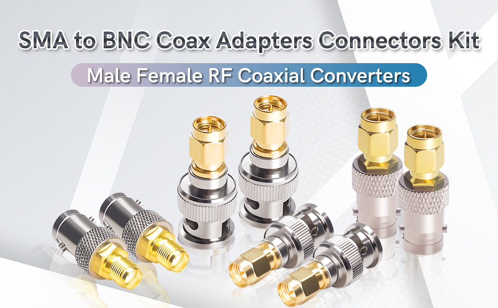 Amazon.com: Goupchn SMA to BNC Connectors Kit 8PCS Male Female RF Coax Coaxial Adapter Converter ...