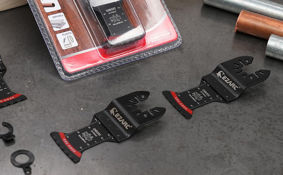 EZARC Bi-Metal Oscillating Saw Blades - 5 PCS Arc Edge Multitool Blades Precise Cut for Wood ...