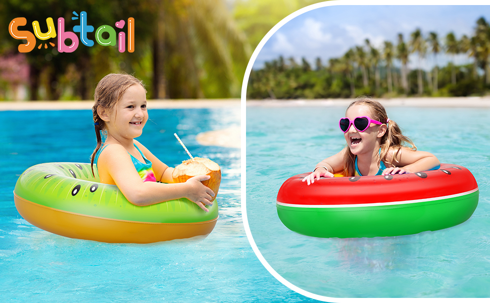 Subtail Schwimmring - 3 StüCk Schwimmreifen und Luftmatratze Kinder - Aufblasbare Schwimmring ...
