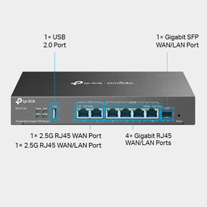 TP-Link Omada Multi-Gigabit VPN Router (ER707-M2) - Embedded Omada Controller, Up to 6 WAN Ports ...