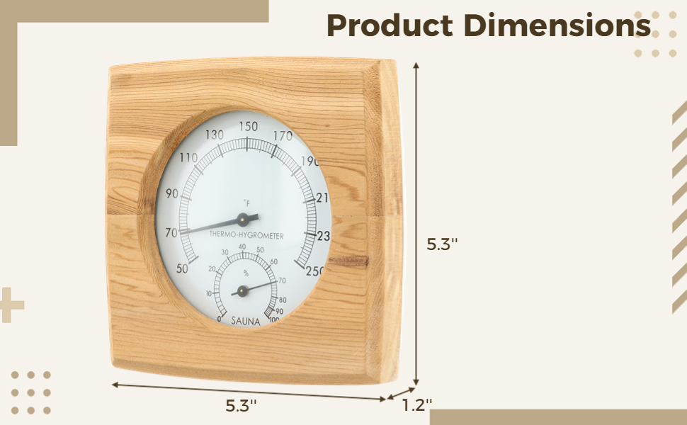 Amazon.com : Homaisson 2 in 1 Wooden Sauna Hygrothermograph, Sauna Thermometer and Hygrometer ...