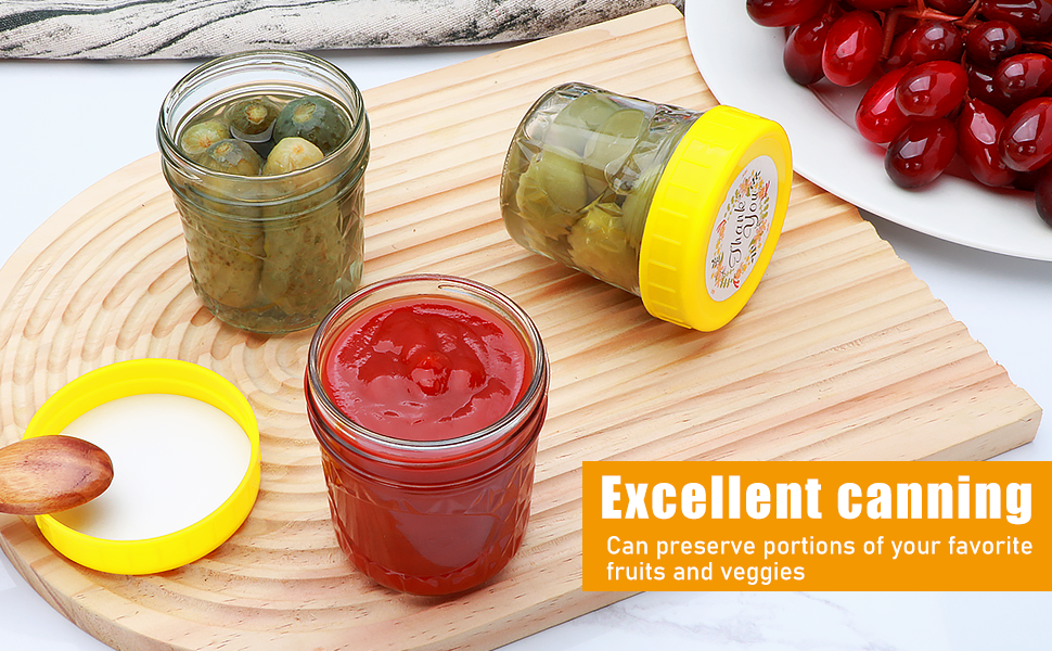 Amazon.com: COMUDOT Mason Jars 6 OZ,16 PACK Glass Canning jars With Lids,Small Mason Jars For ...