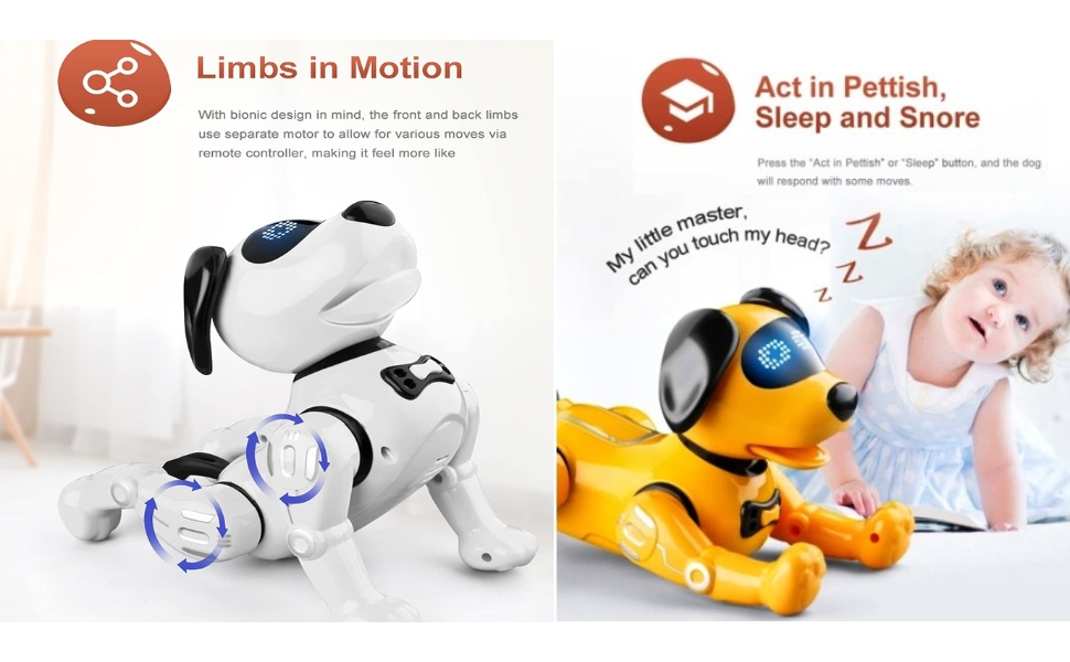 Remote Control Stunt Puppy Robot Dog Kids Toys for 5 to 12-Year Kids and Girls with Magnetic ...