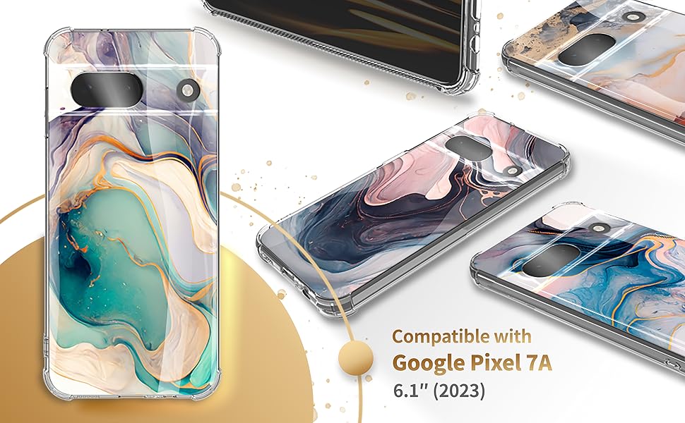 Amazon.com: CLATUK for Google Pixel 7A Case with Screen Protector, [Marble Slim]+[Anti-Drop ...