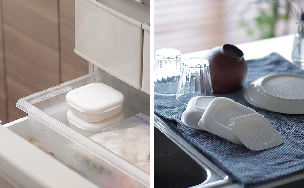 Amazon.co.jp : マーナ(marna) 極 冷凍ごはん容器 ( 2個入り / 電子レンジ / 食洗機対応 ) ご飯 冷凍ごはん 容器 ( ホワイト ) K748W : ホーム＆キッチン