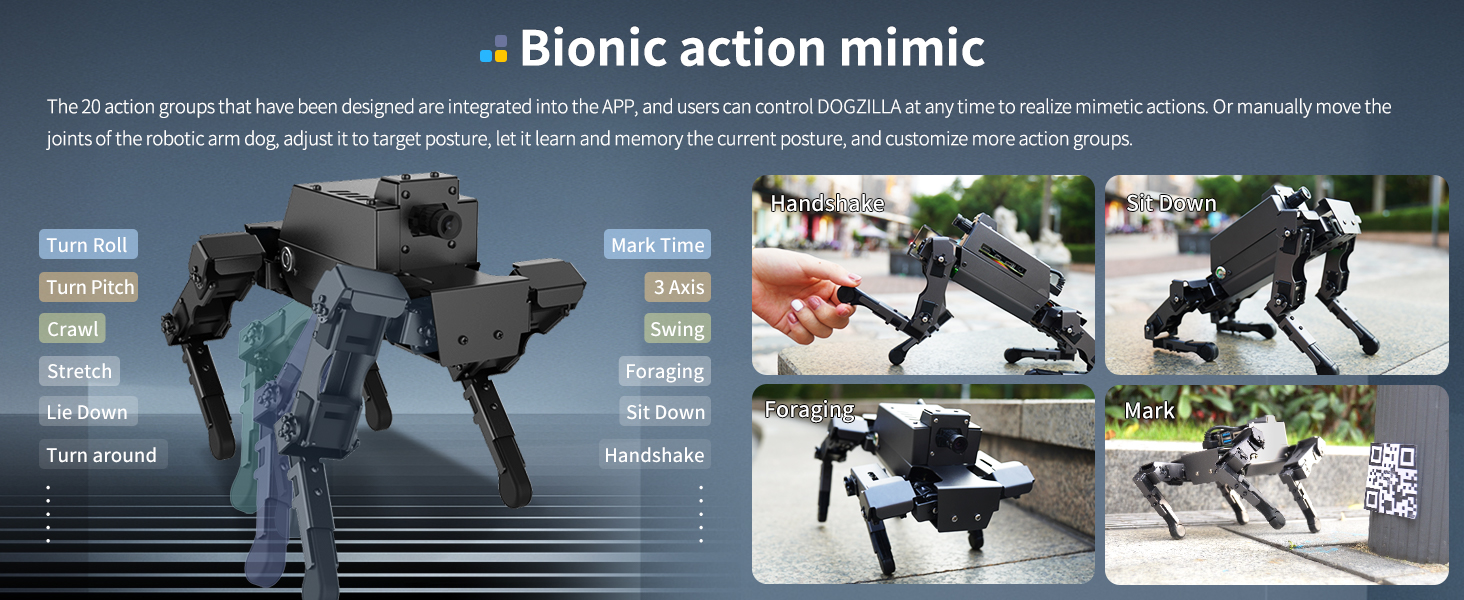 Amazon.com: Yahboom Raspberry Pi 5 4GB AI Smart Robot Dog Python ...