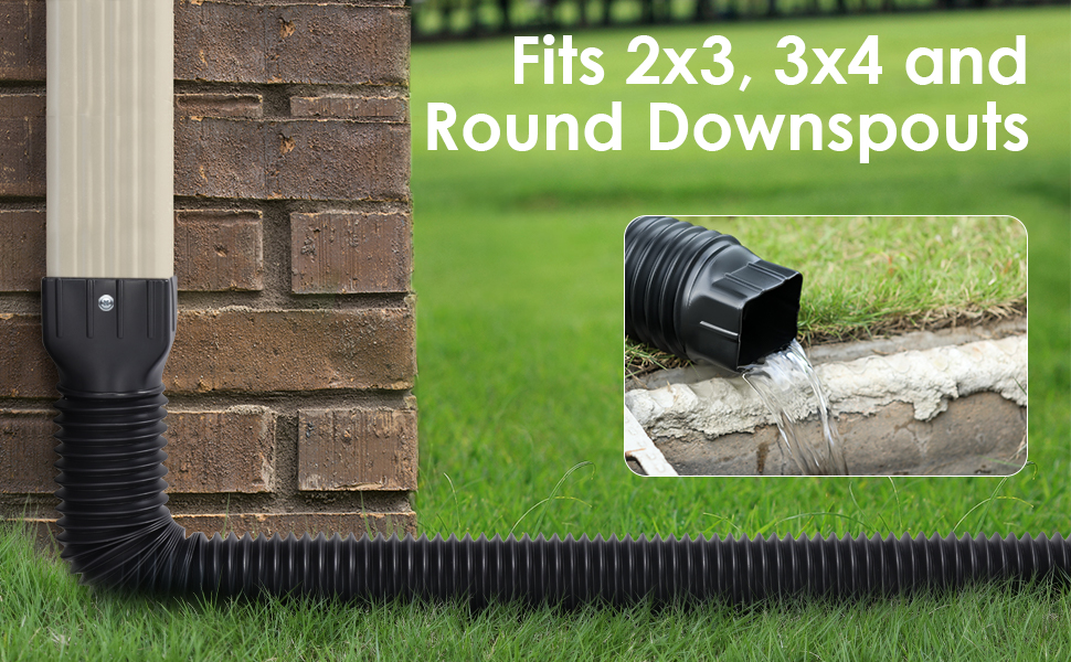 Aoresac 2 Pack Rain Gutter Downspout Extensions, Down Spout Drain ...